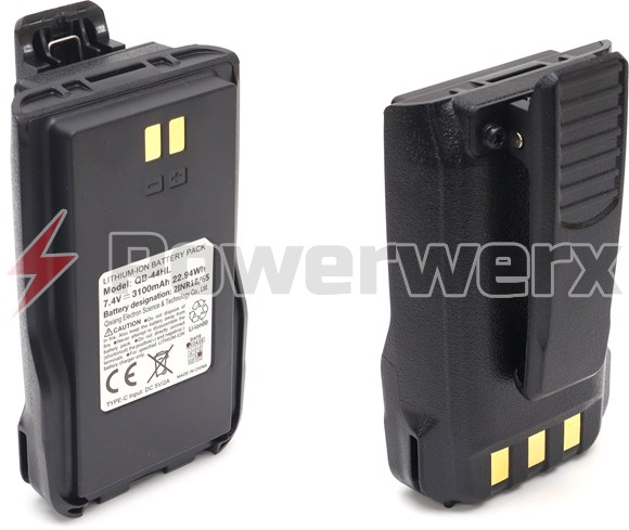 Anytone High Capacity 3100mAh 7.4V Li-ion Battery Pack with USB Type-C Charging Port and Belt ...