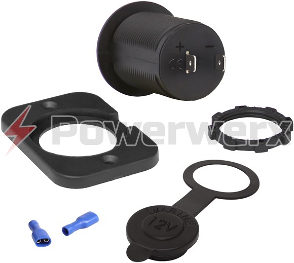 Panel Mount Cigarette Lighter Socket Automotive Marine Grade | Powerwerx