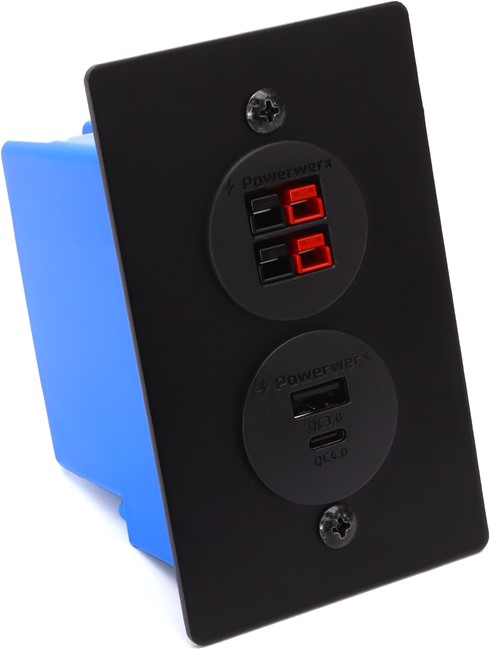 Powerwerx OutletPlate2 Outlet Coverplate for Powerpole Connectors fits ...