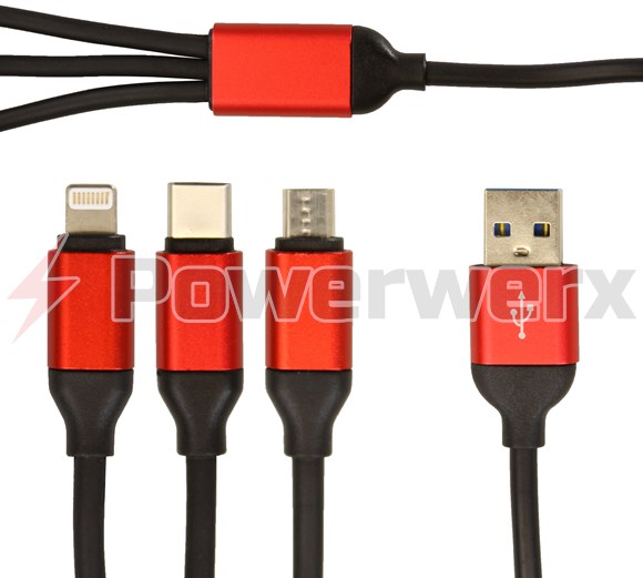 USB3in1 Adaptor Cable, USB input to Apple Lightning, USB Type C and USB ...